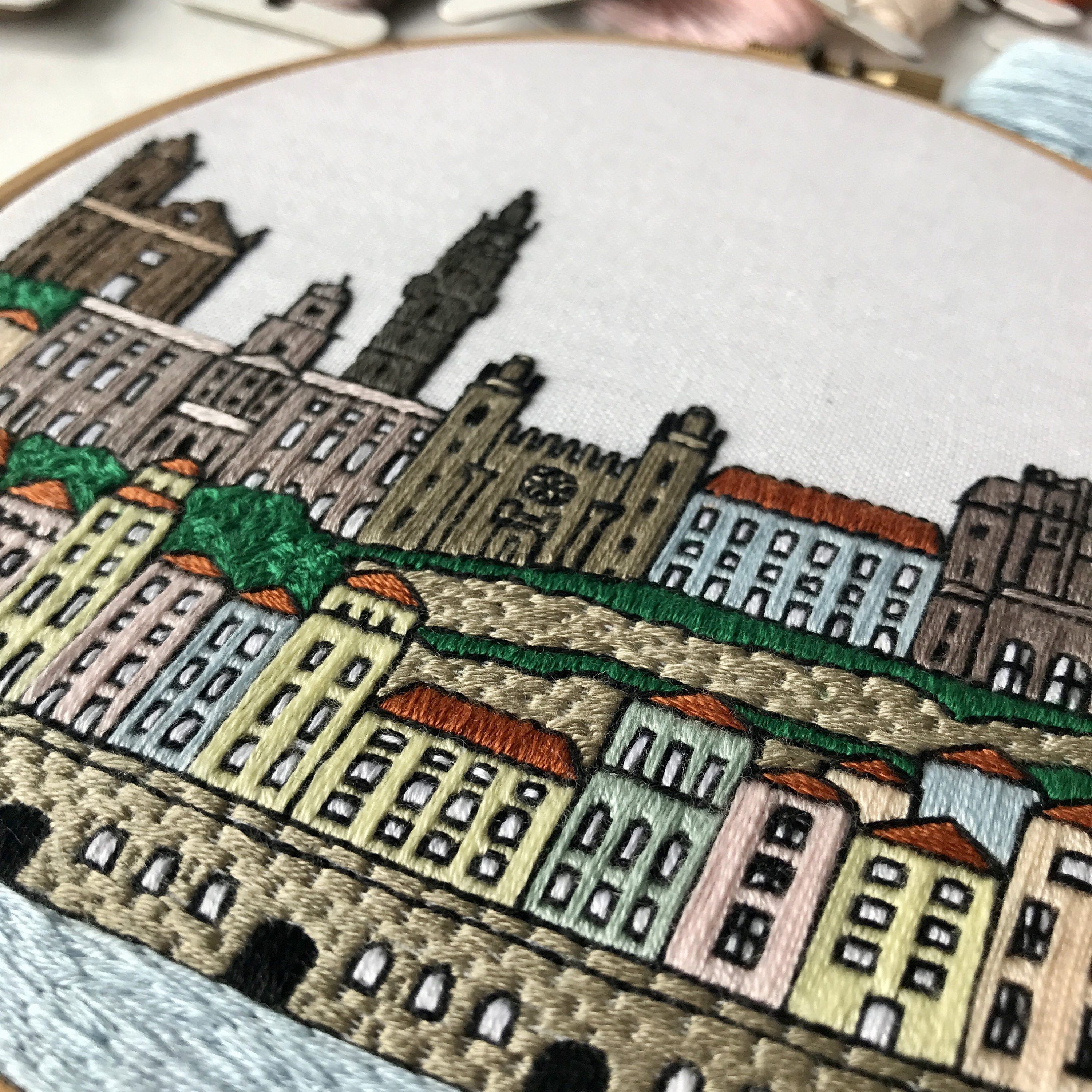 Porto Portugal. Hand Embroidery pattern PDF. DIY. Embroidery | Etsy