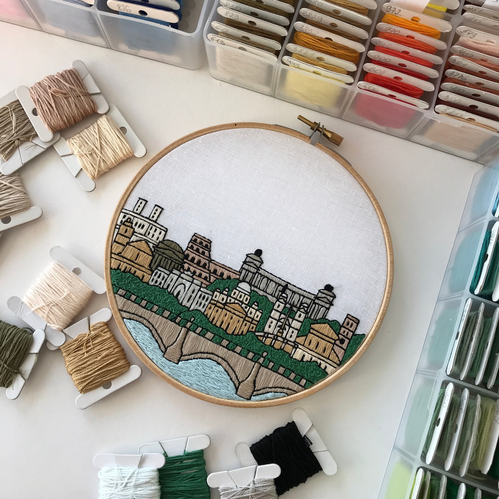 Rome, Italy. Hand Embroidery Pattern PDF. DIY Embroidery Hoop Art, Hand ...