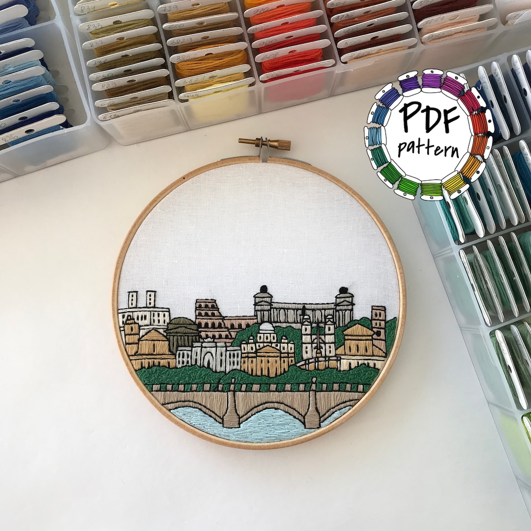 Rome, Italy. Hand Embroidery Pattern PDF. DIY Embroidery Art ...