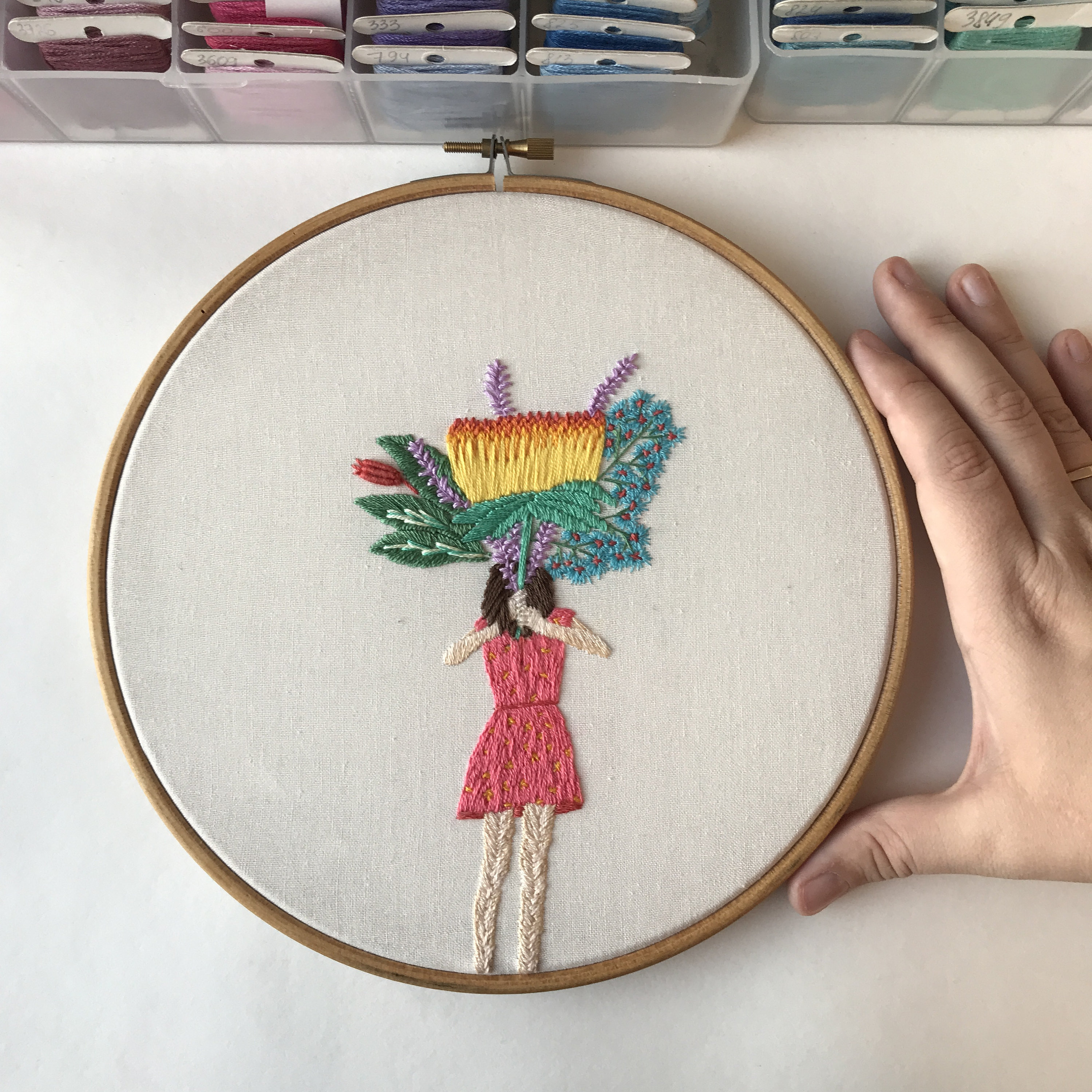 Girl and Flowers 5. Hand Embroidery Pattern PDF. DIY. - Etsy UK