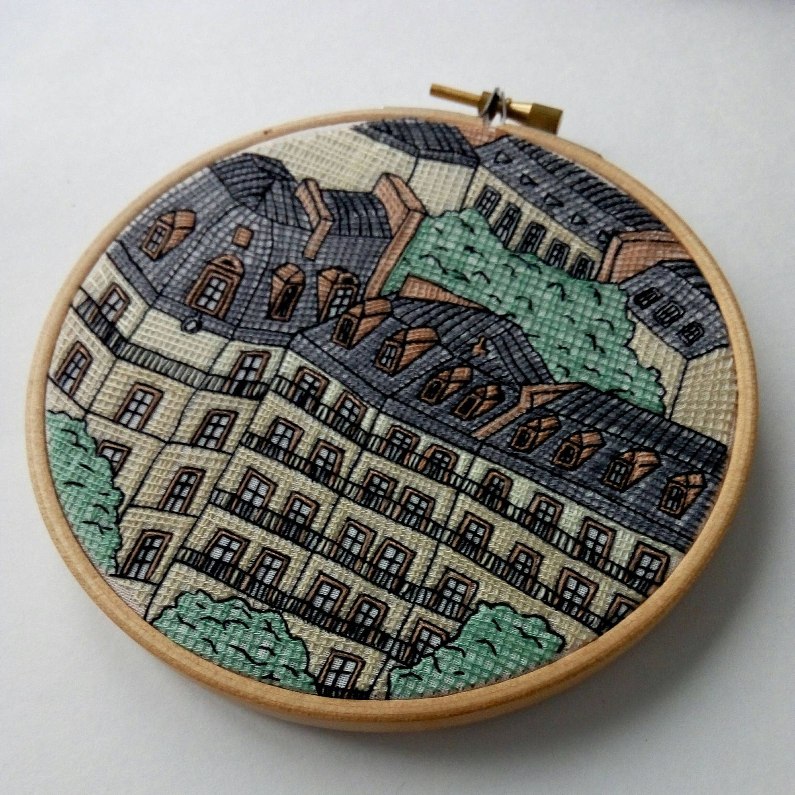 Paris Roofs. Hand Embroidery Pattern PDF. DIY. Embroidery Hoop Art ...