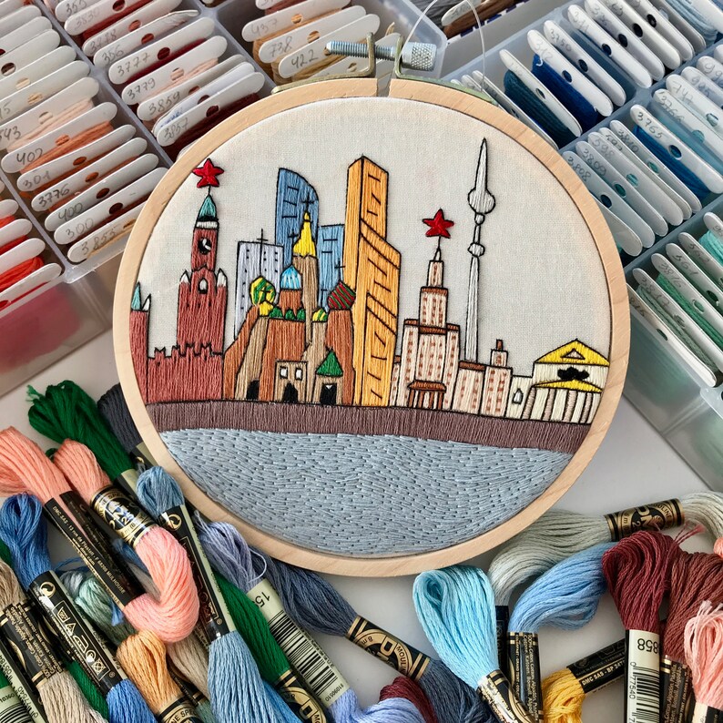 Moscow, Russia. Hand Embroidery Pattern PDF. DIY. Embroidery Hoop Art ...