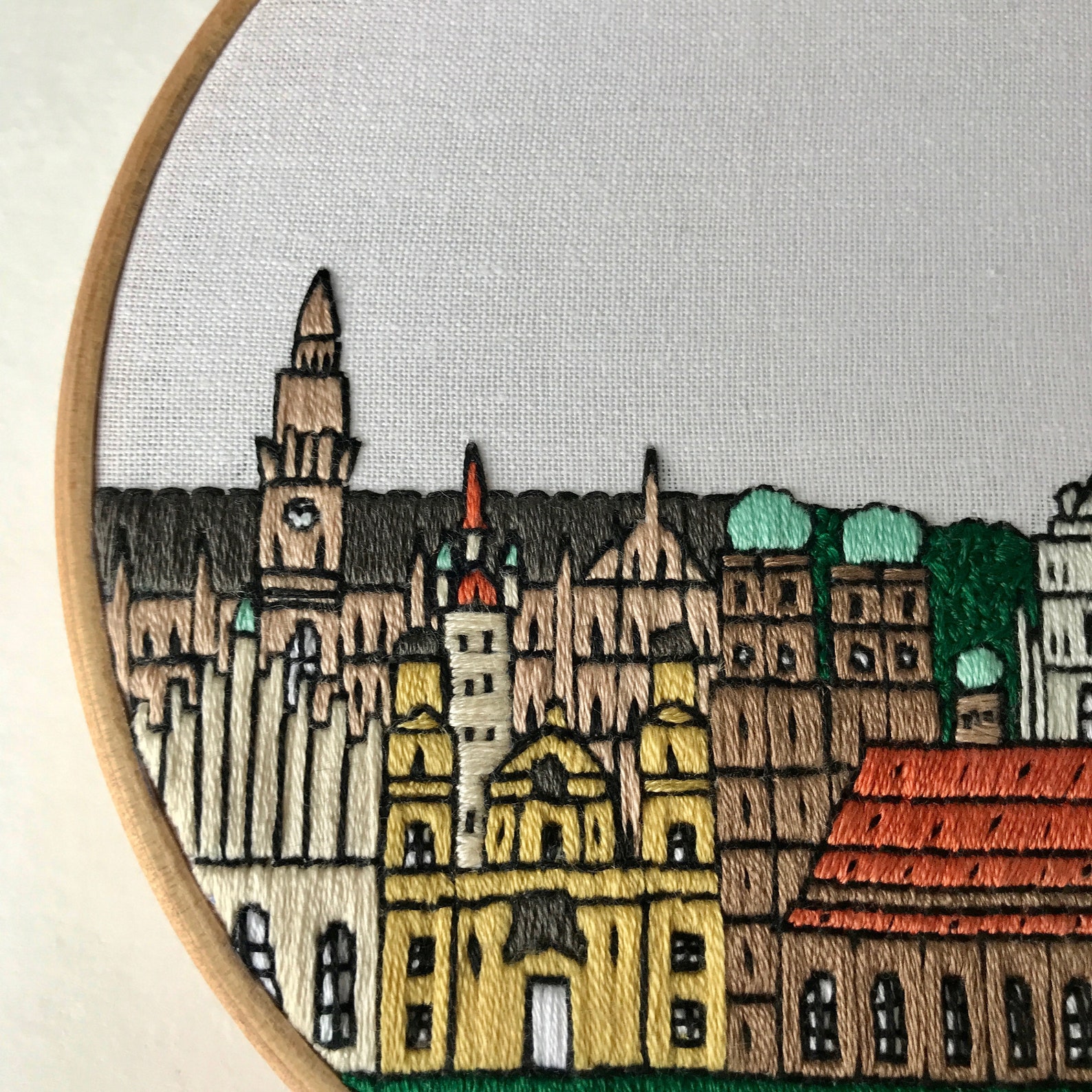 Munich Germany. Hand Embroidery Pattern PDF. Embroidery Hoop | Etsy