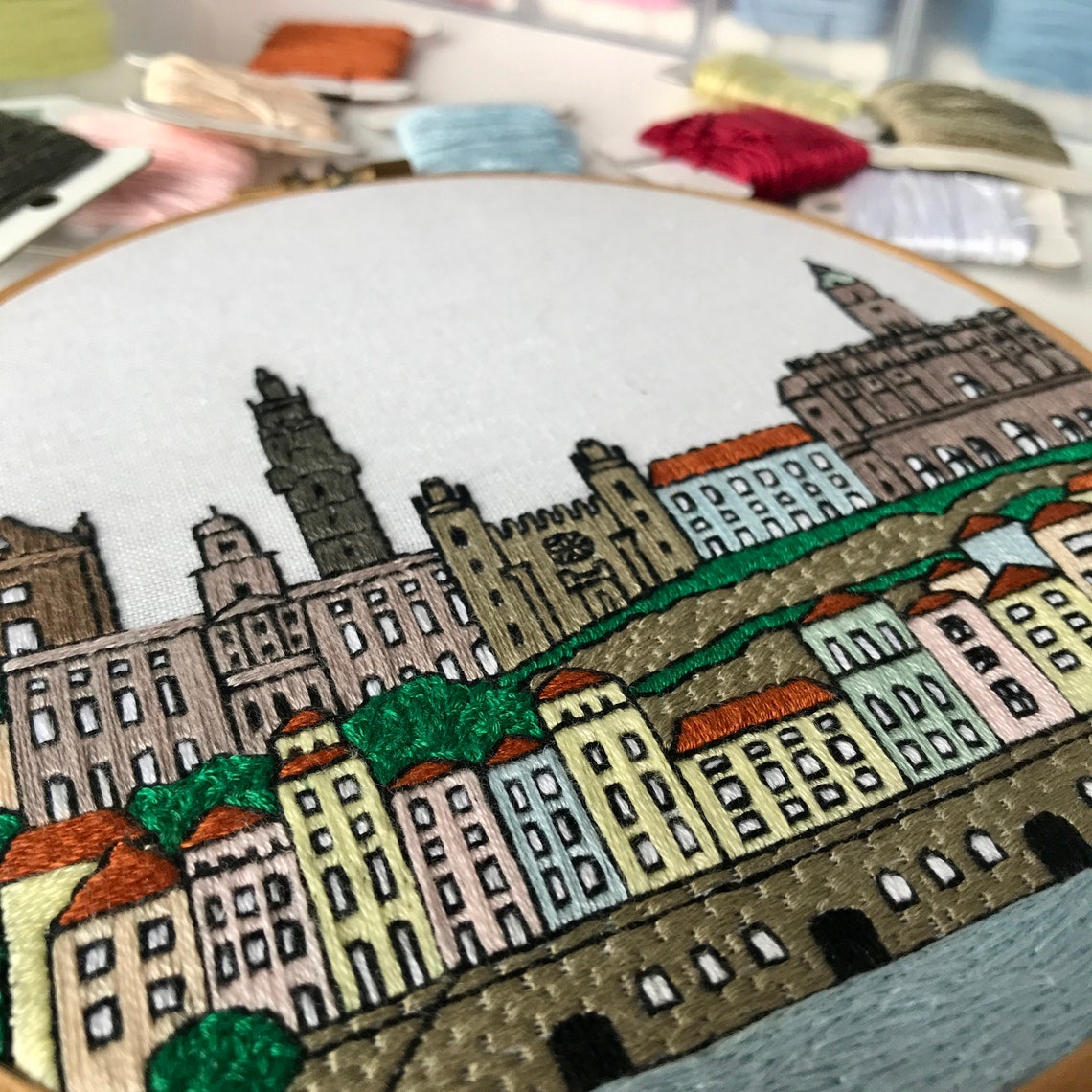 Porto Portugal. Hand Embroidery pattern PDF. DIY. Embroidery | Etsy
