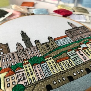 Porto, Portugal. Hand Embroidery Pattern PDF. DIY. Embroidery Hoop Art ...