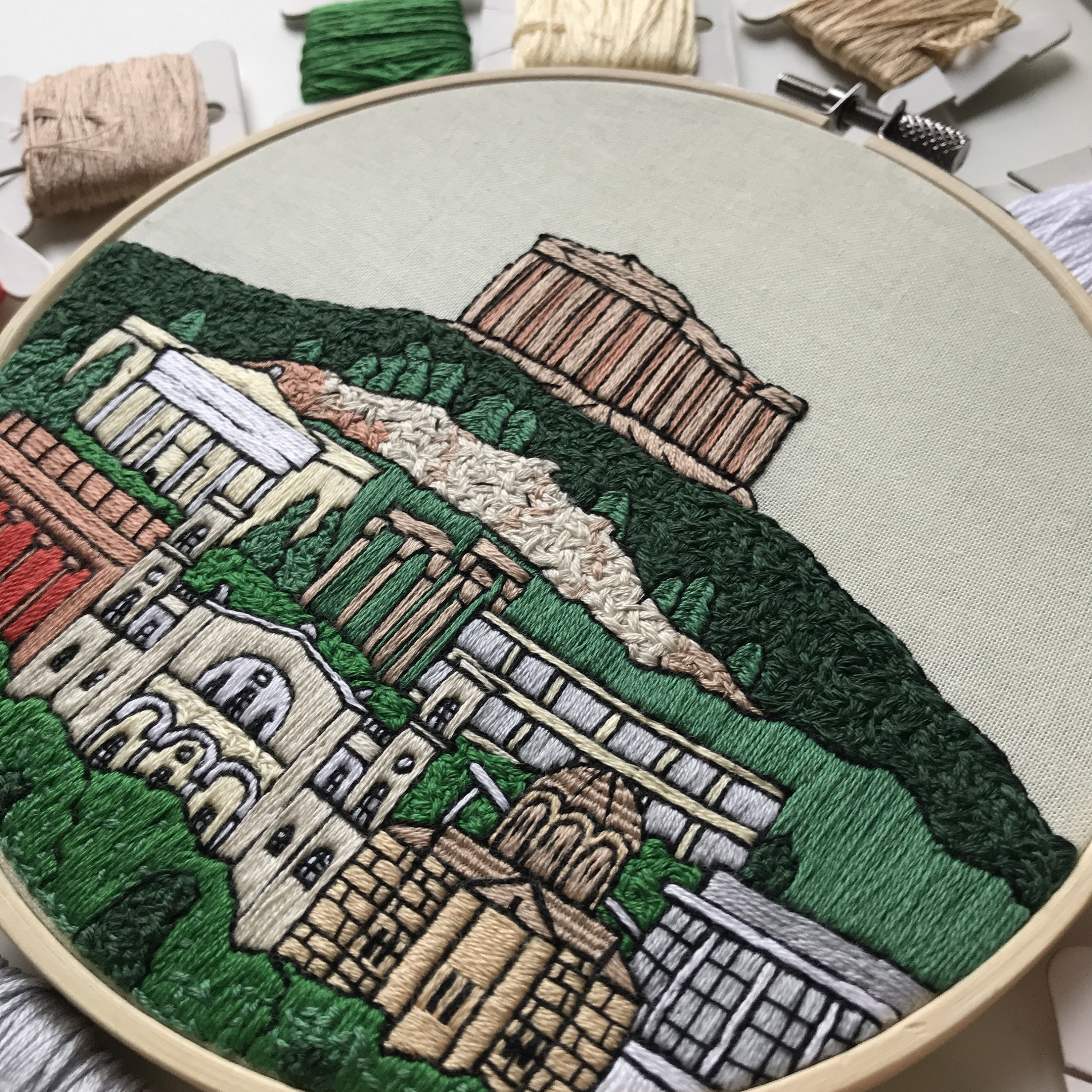 Athens, Greece. Hand Embroidery Pattern PDF. DIY Embroidery Art ...