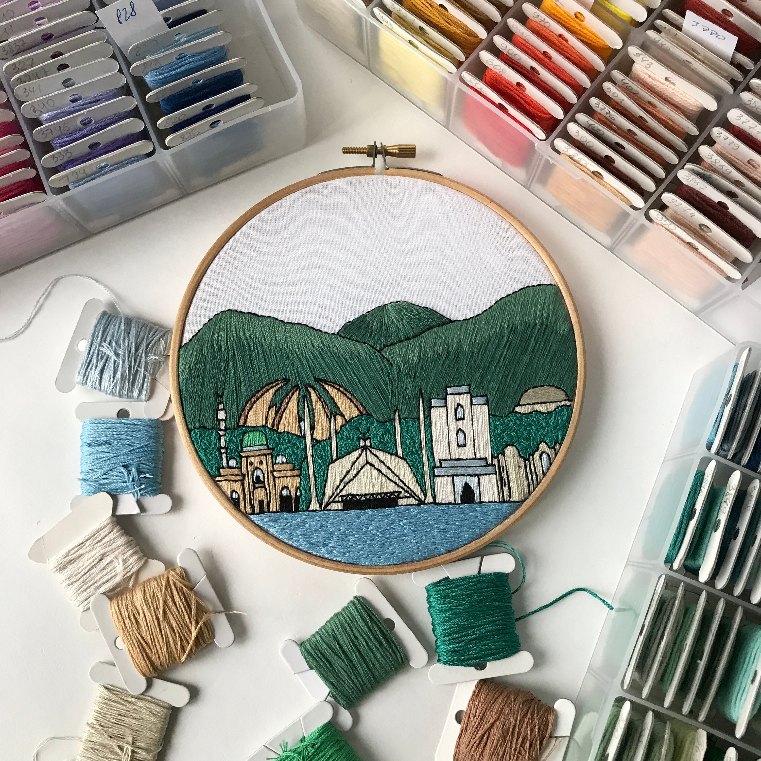 Islamabad Pakistan. Hand Embroidery Pattern PDF. DIY. - Etsy