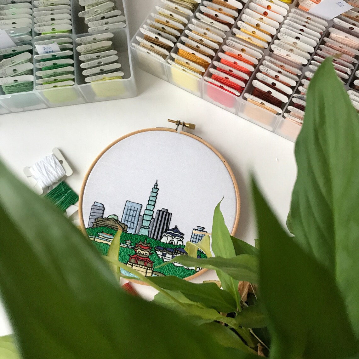 Taipei Taiwan. Hand Embroidery Pattern PDF. DIY. Embroidery - Etsy