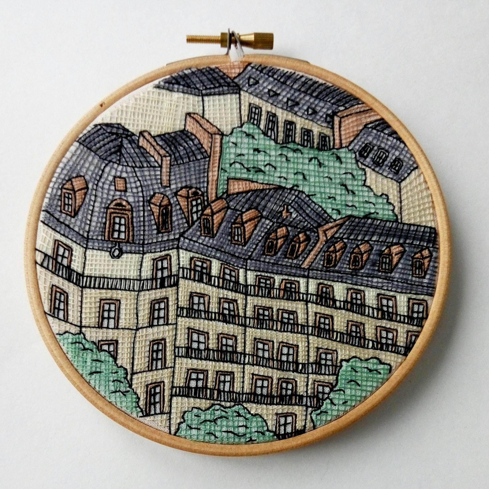 Paris Roofs. Hand Embroidery Pattern PDF. DIY. Embroidery Hoop Art ...
