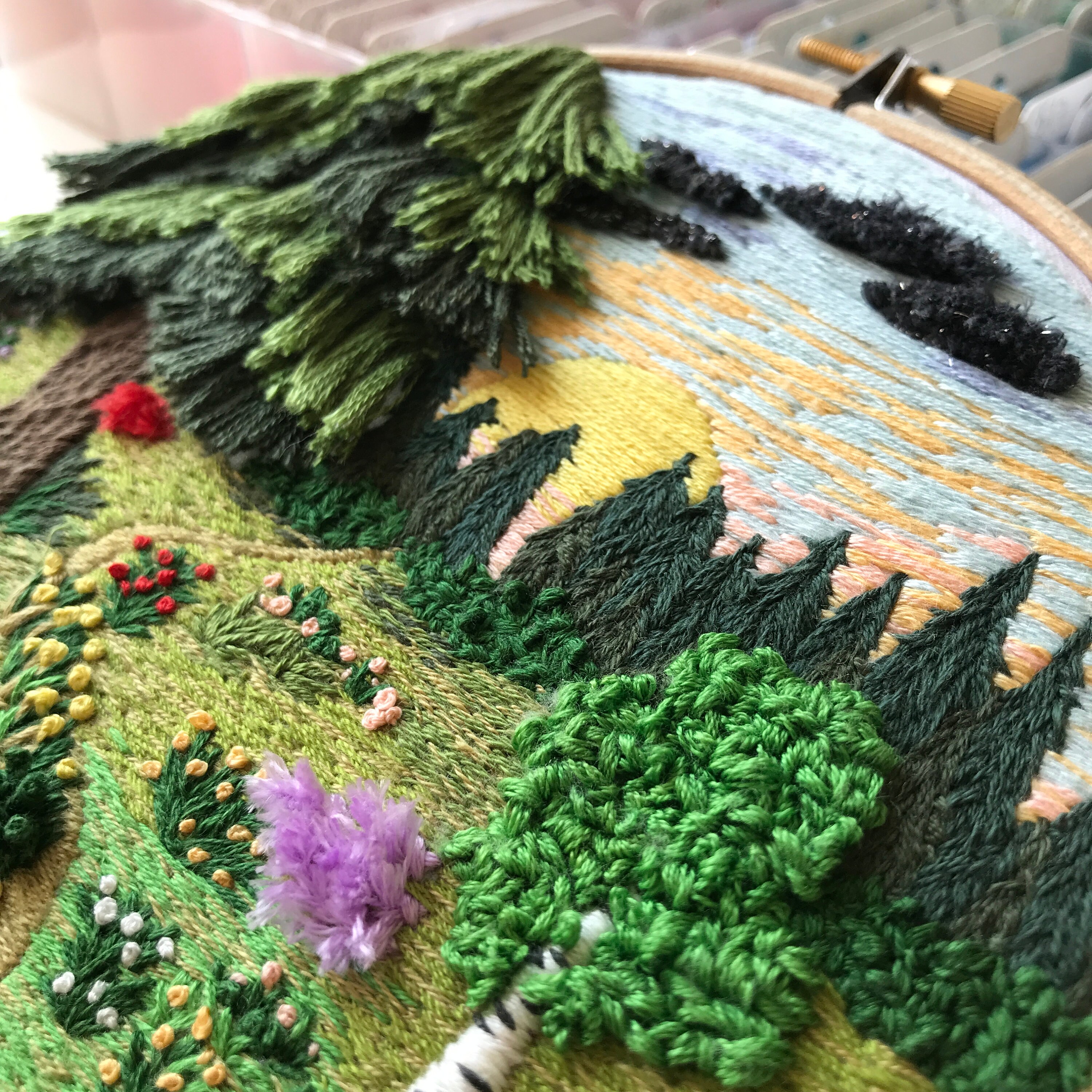 Forest Landscape 3d Embroidery Pattern. Hand Embroidery | Etsy Australia