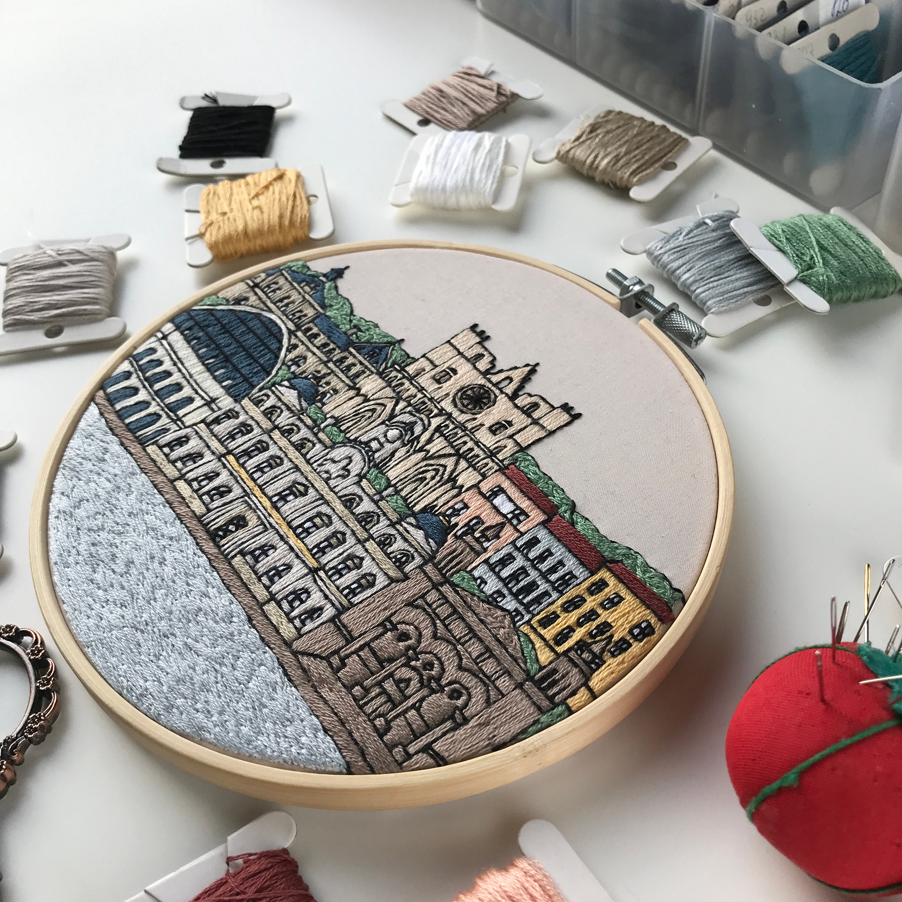 Lyon France. Hand Embroidery Pattern PDF. Embroidery Hoop - Etsy
