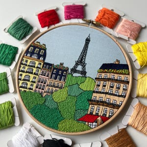 Paris, France. Architectural Hand Embroidery Pattern PDF. DIY ...