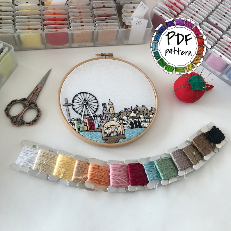 Brighton United Kingdom . Hand Embroidery pattern PDF. | Etsy