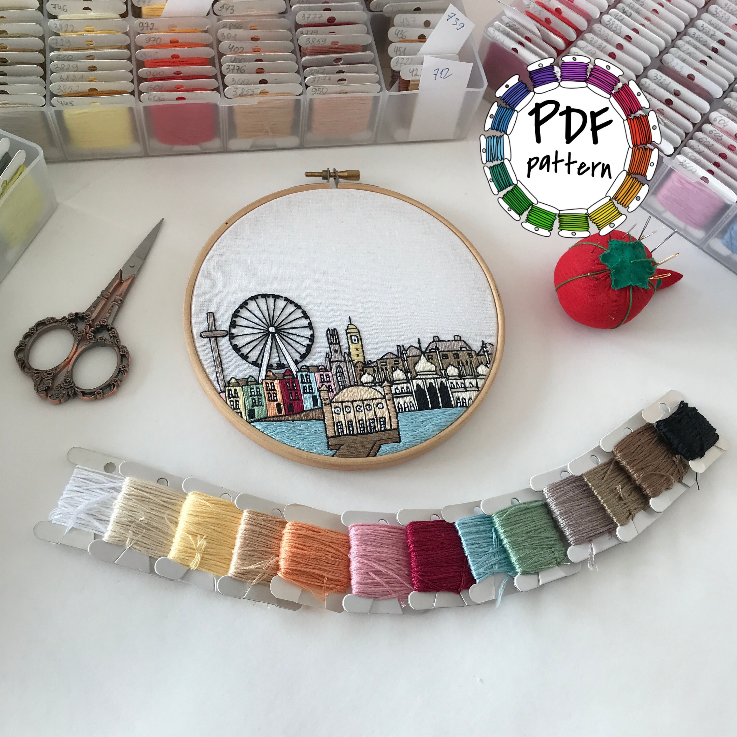 Brighton United Kingdom . Hand Embroidery pattern PDF. | Etsy