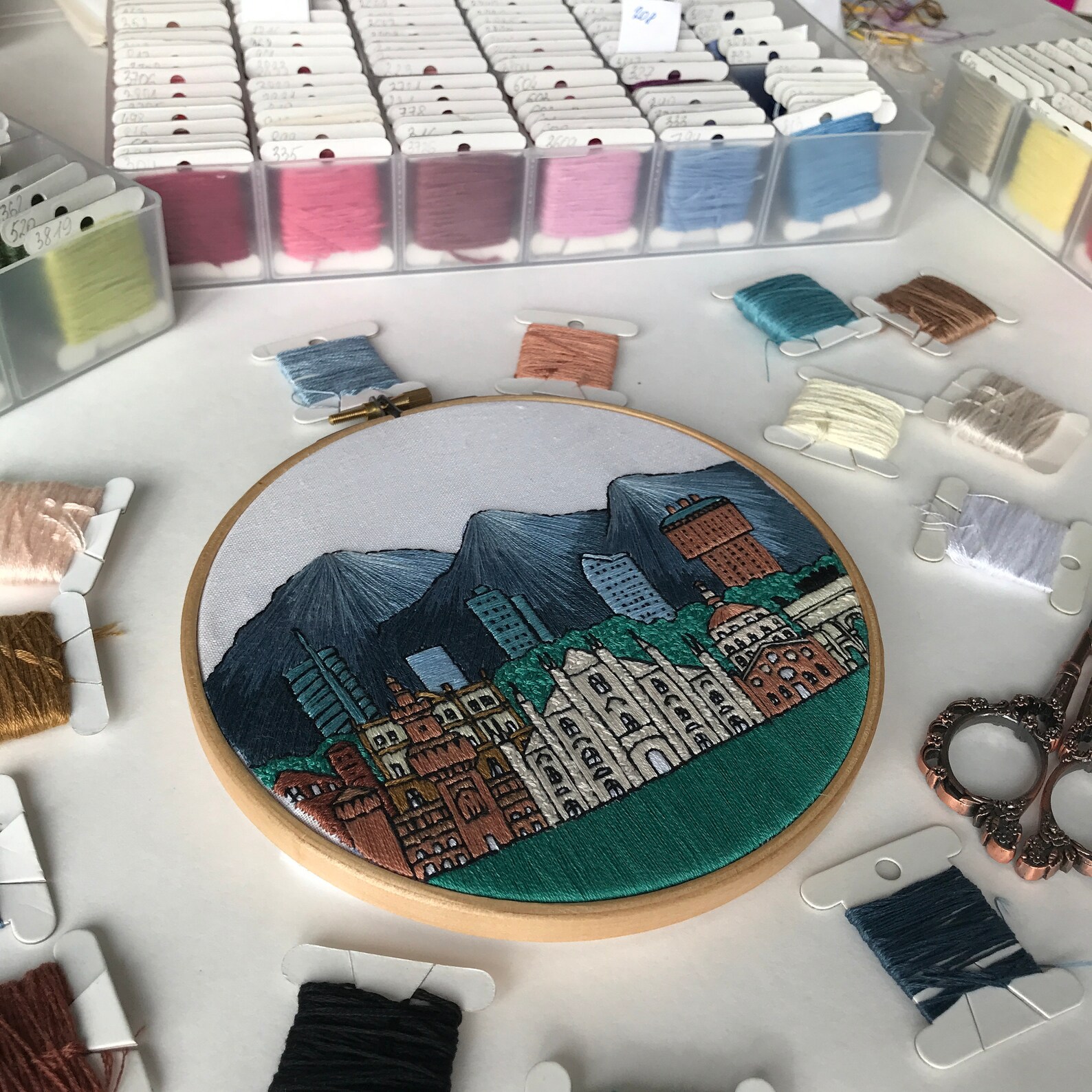 Milan Italy. Hand Embroidery Pattern PDF. DIY Embroidery Hoop - Etsy