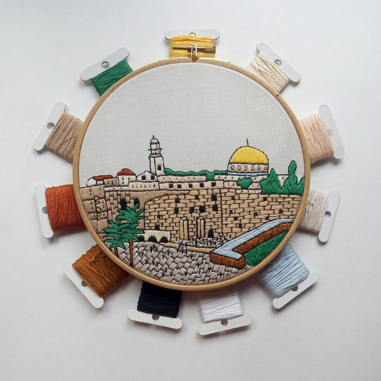 Jerusalem Israel. Hand Embroidery Pattern PDF. Embroidery - Etsy