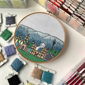 Tehran, Iran. Hand Embroidery Pattern PDF. DIY. Embroidery Hoop Art ...