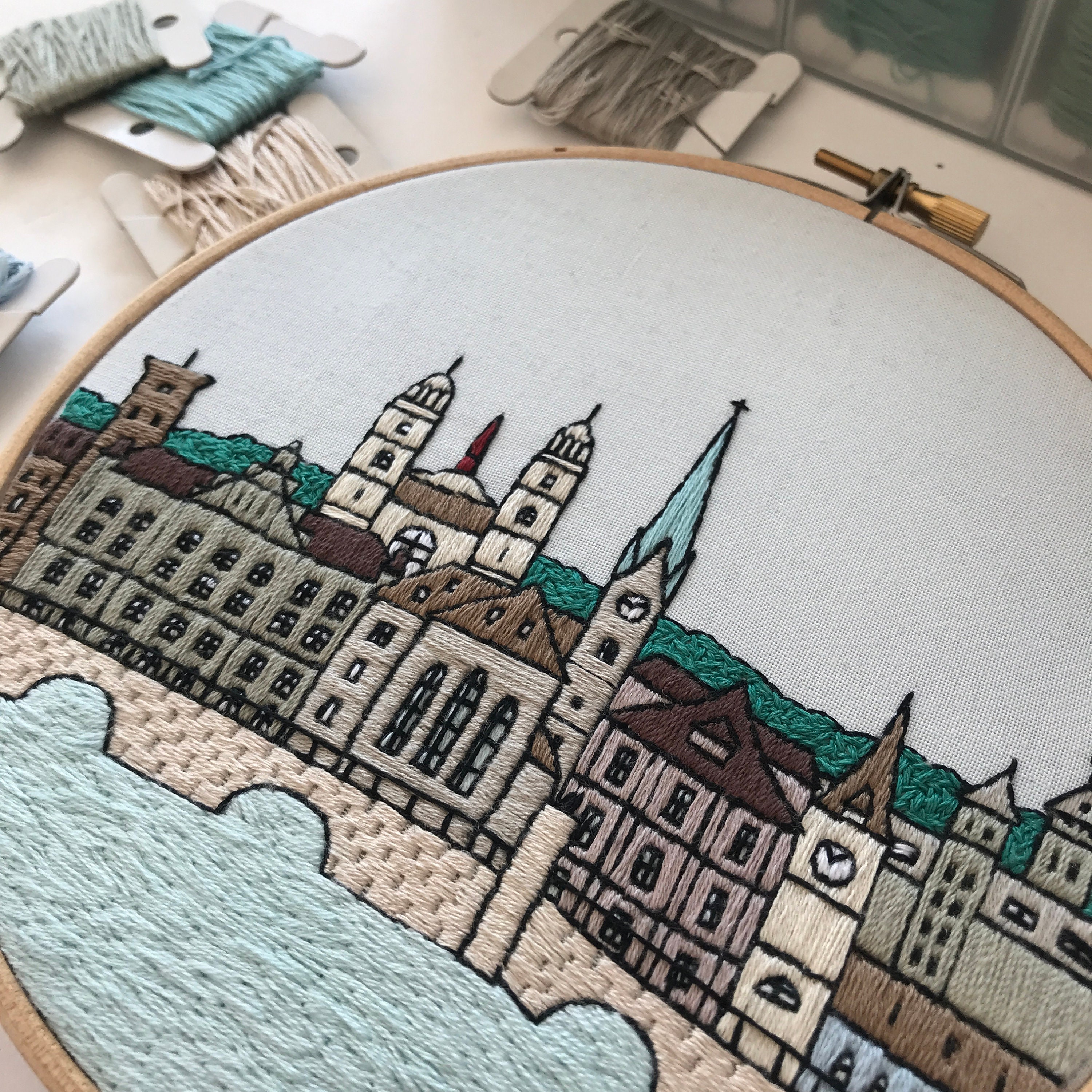 Zurich Switzerland. Hand Embroidery Pattern PDF. DIY. | Etsy