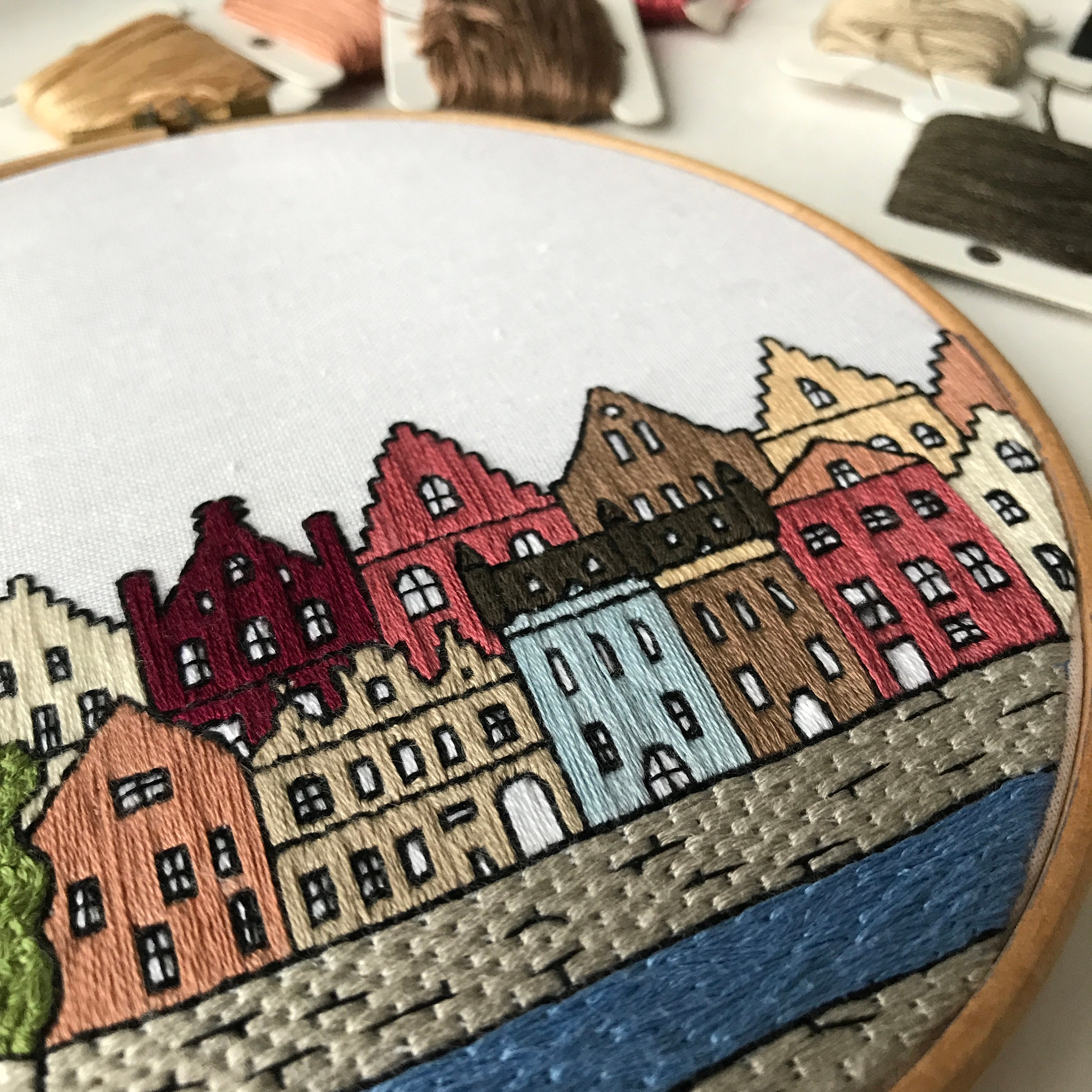 Bruges (brugge), Belgium. Hand Embroidery Pattern PDF. DIY Embroidery ...