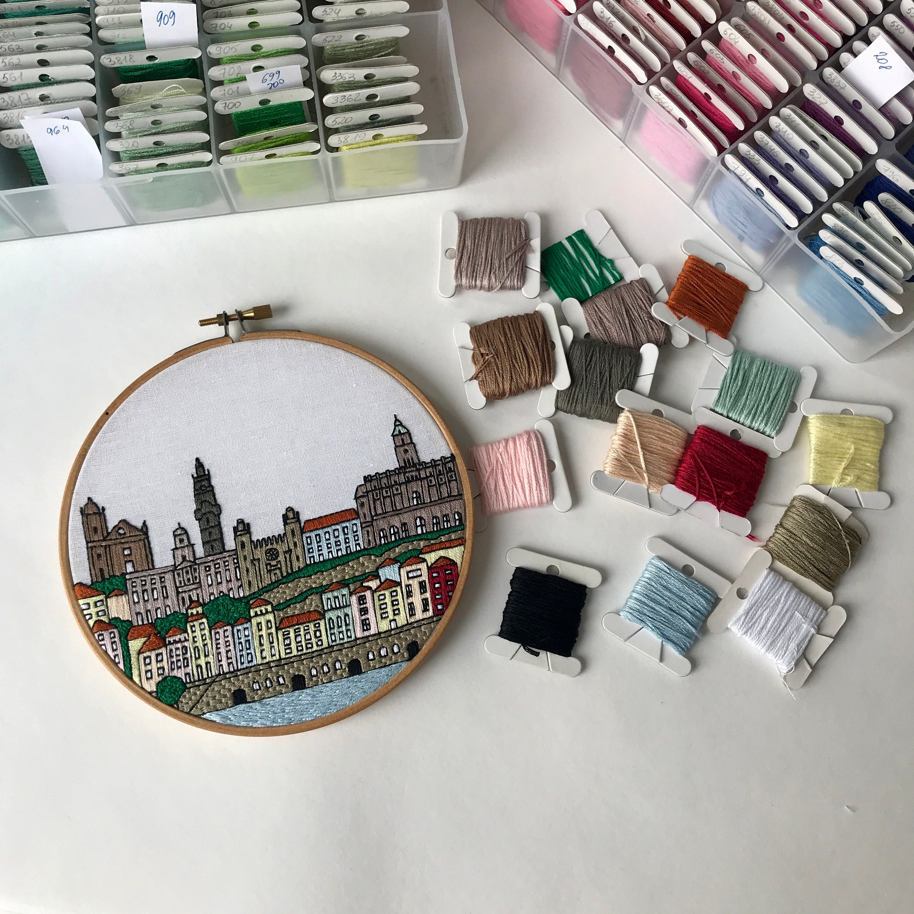 Porto Portugal. Hand Embroidery pattern PDF. DIY. Embroidery | Etsy