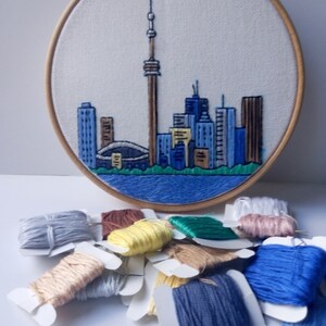 Toronto, Canada. Hand Embroidery Pattern PDF. DIY. Embroidery Hoop Art ...