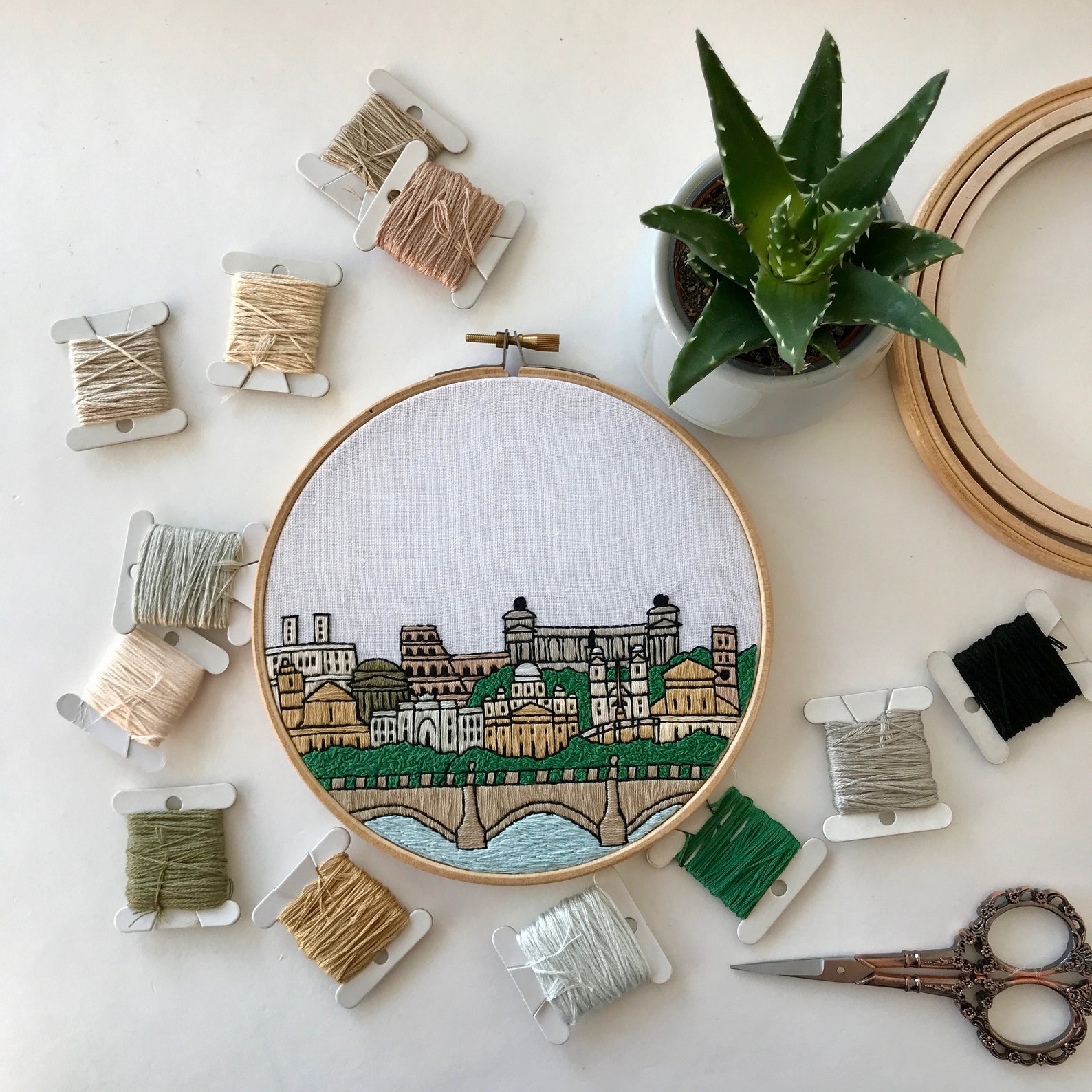 Rome, Italy. Hand Embroidery Pattern PDF. DIY Embroidery Hoop Art, Hand ...