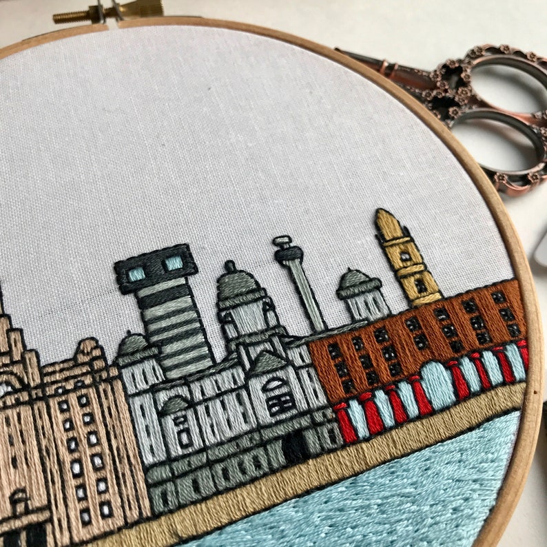 Liverpool, United Kingdom. Hand Embroidery Pattern PDF With Embroidery ...