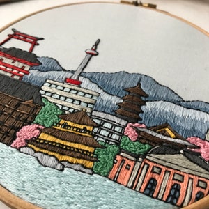 Kyoto, Japan. Hand Embroidery Pattern PDF Embroidery Hoop Art. DIY ...