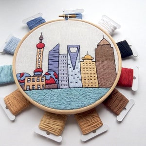 Shanghai, China. Hand Embroidery Pattern PDF With Embroidery Guide and ...