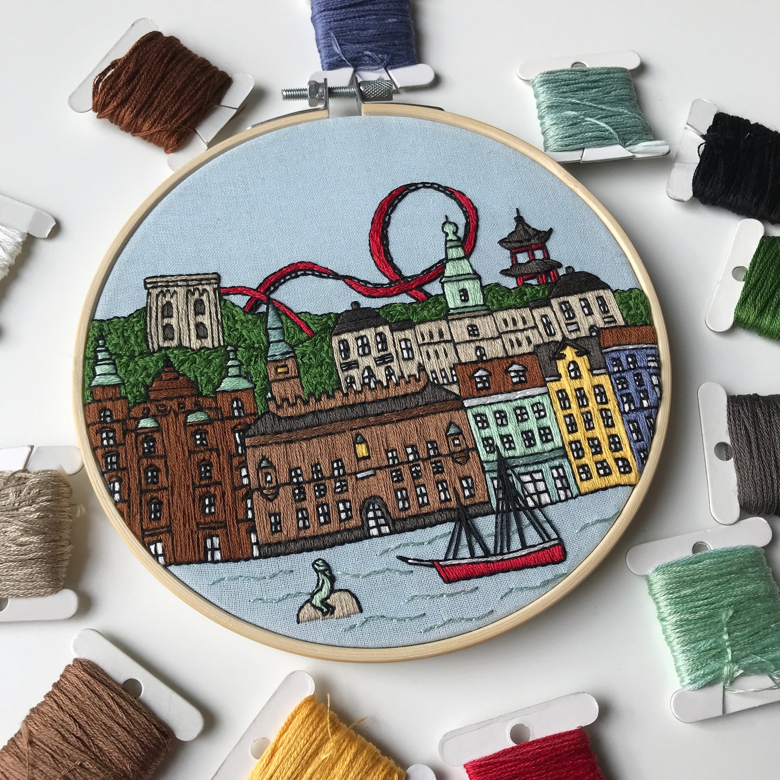 Copenhagen 2 Denmark. Hand Embroidery Pattern PDF. DIY | Etsy