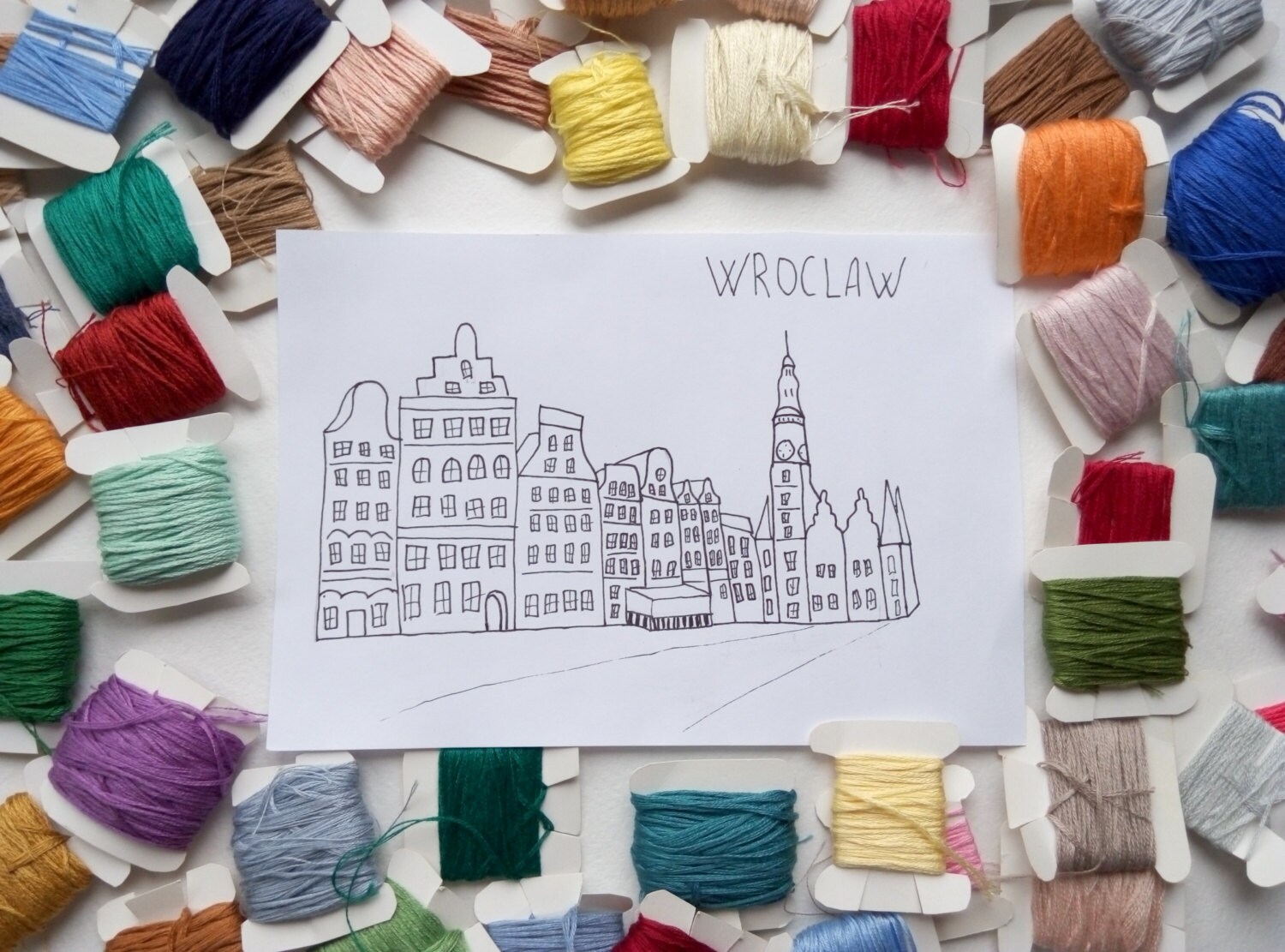 Wroclaw Poland. Hand Embroidery pattern PDF. DIY. Embroidery | Etsy