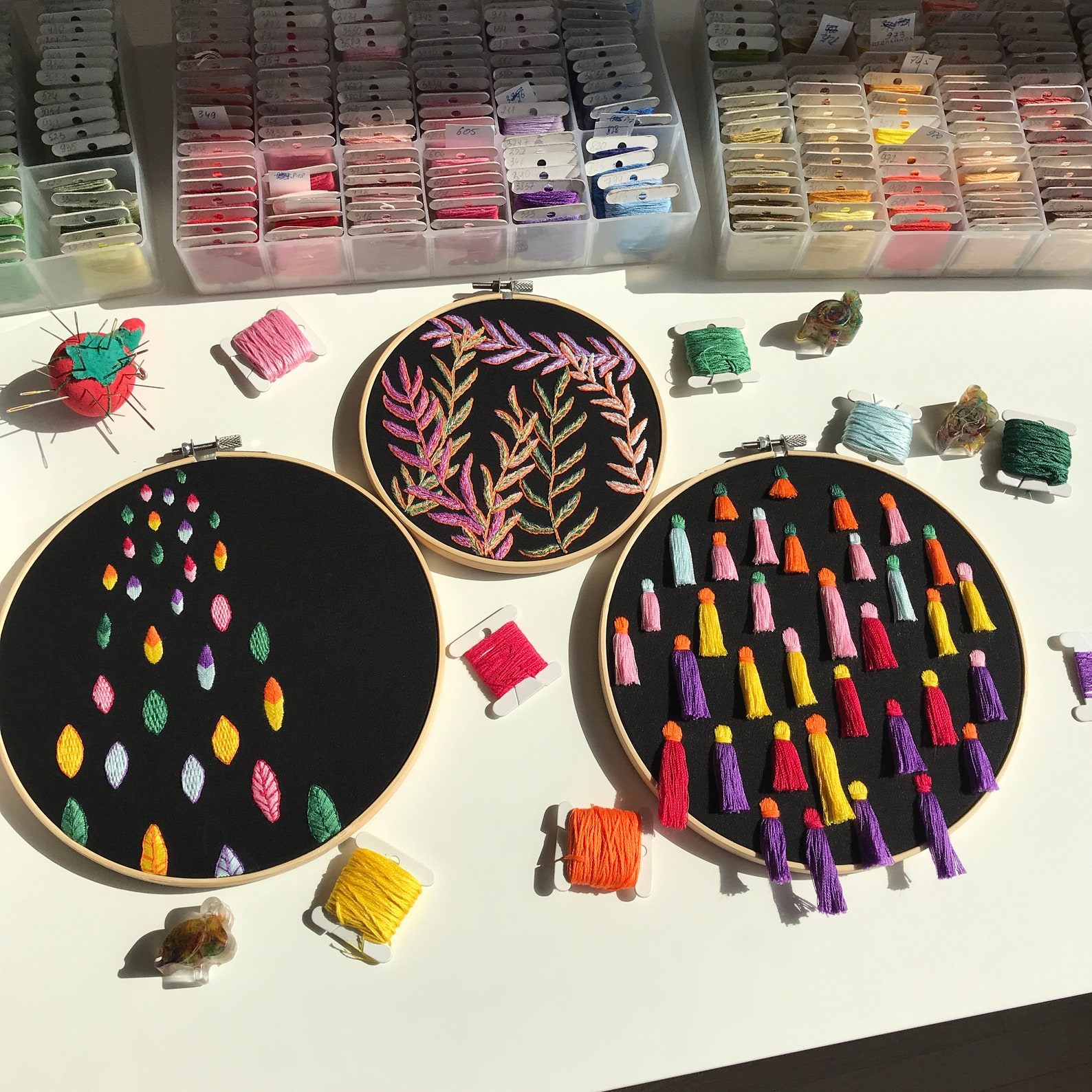 Black and Bright 3 Hand Embroidery Patterns. Hand Embroidery - Etsy