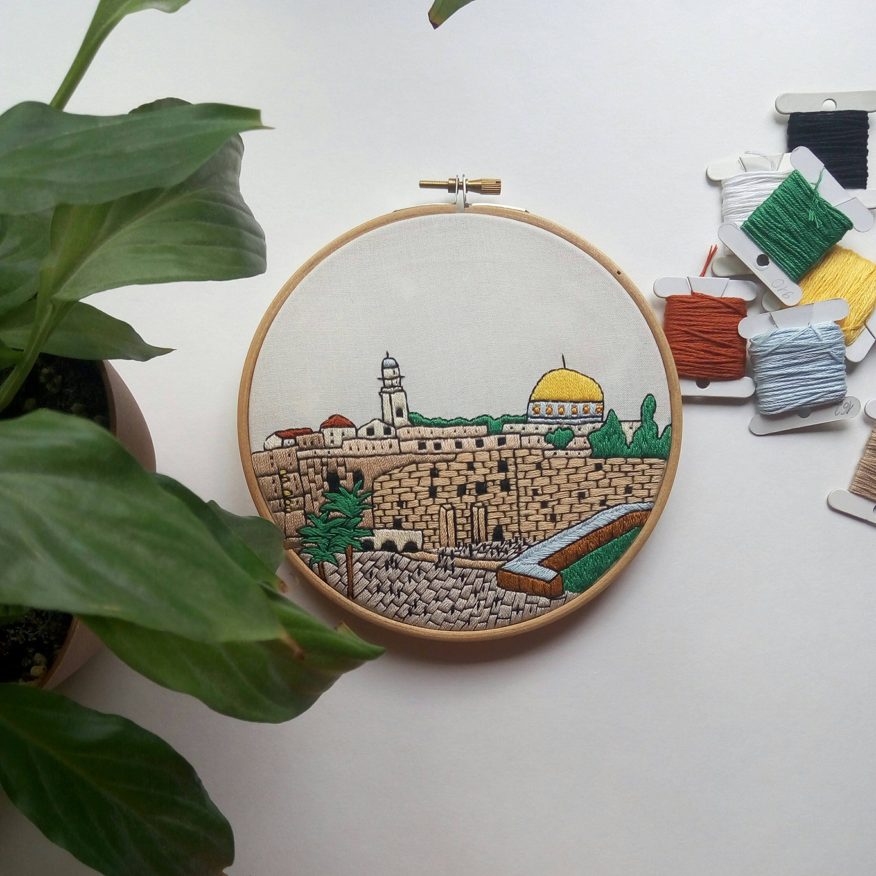 Jerusalem Israel. Hand Embroidery Pattern PDF. Embroidery - Etsy