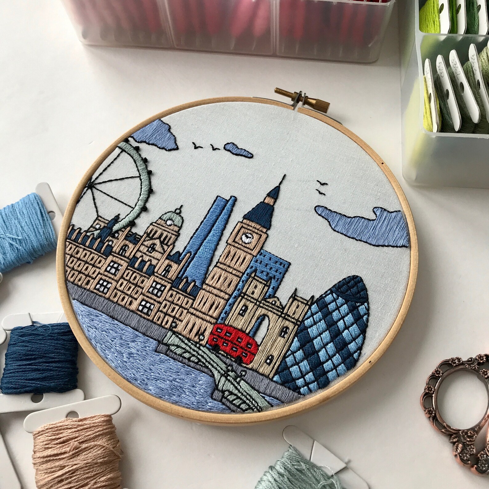 London United Kingdom. Hand Embroidery Pattern PDF. - Etsy