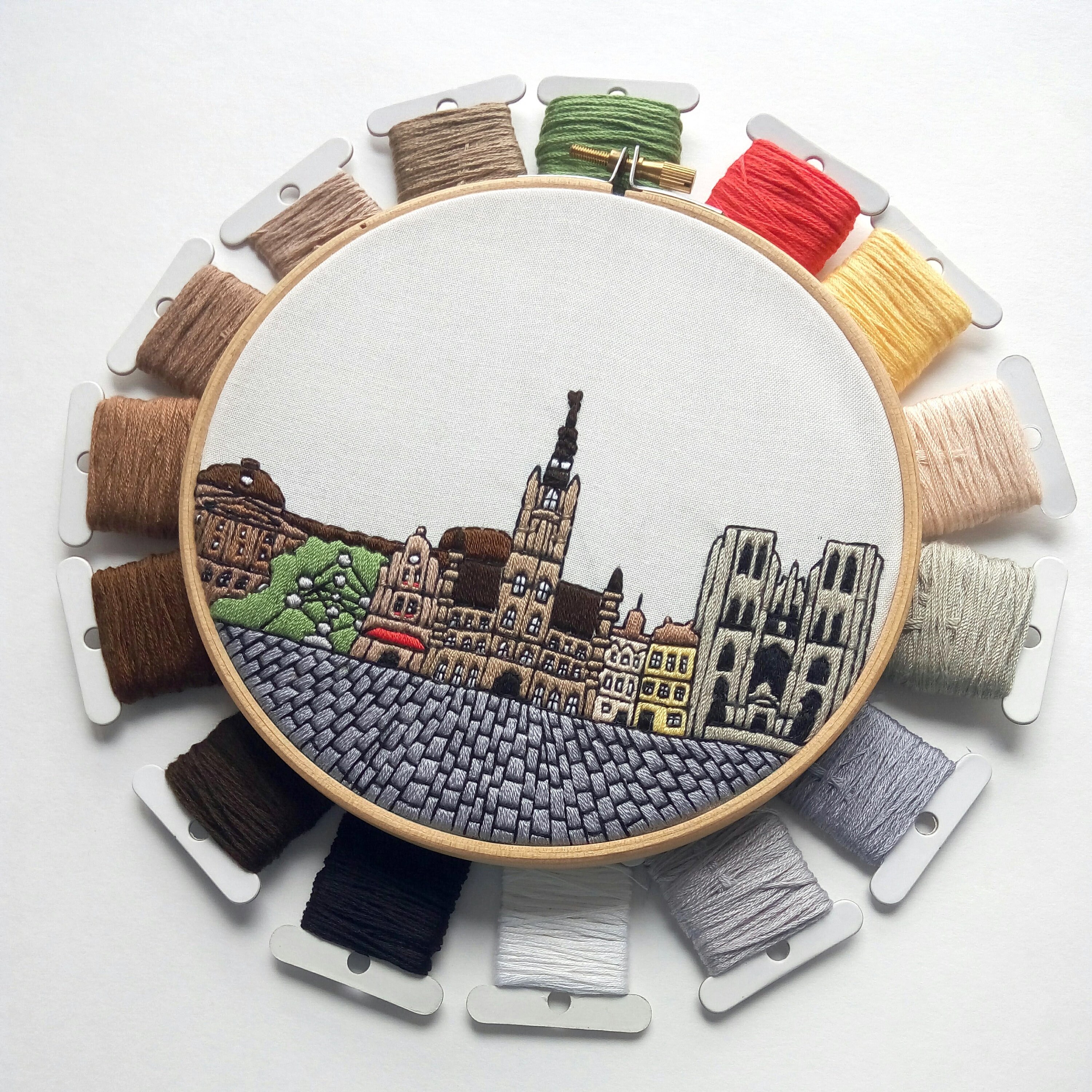 Brussels Belgium. Hand Embroidery Pattern PDF. DIY. | Etsy