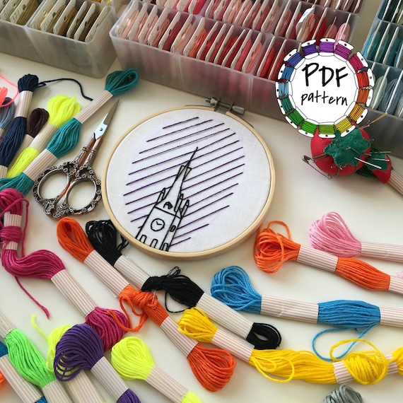 Cathedral Architectural Embroidery Pattern for Beginners. DIY. | Etsy