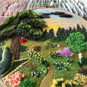 Forest Landscape, 3d Embroidery Pattern. Hand Embroidery Pattern PDF ...
