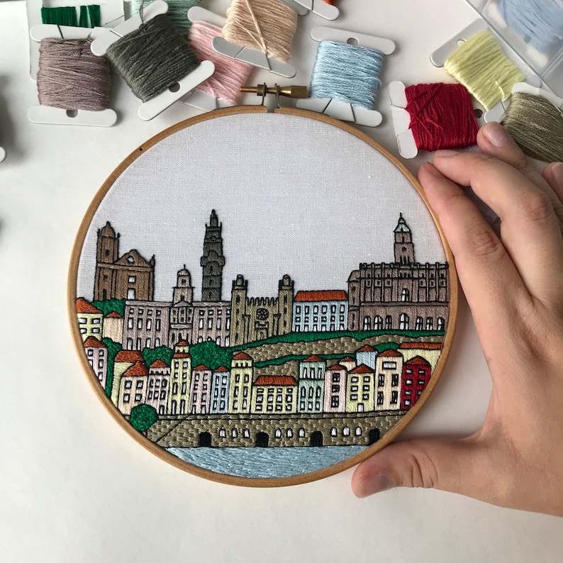 Porto Portugal. Hand Embroidery Pattern PDF. DIY. Embroidery - Etsy