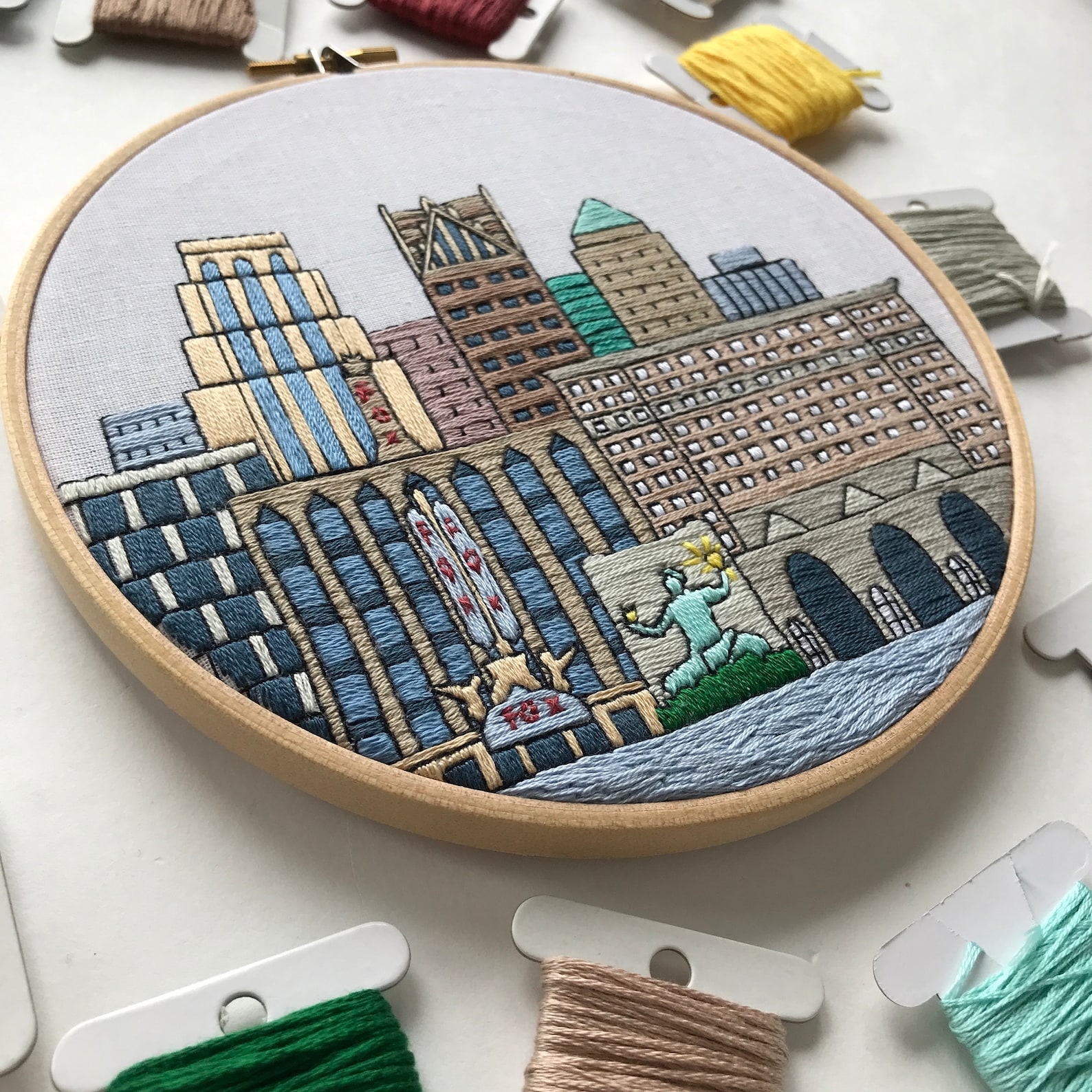 Detroit MI United States. Hand Embroidery Pattern PDF. DIY. - Etsy