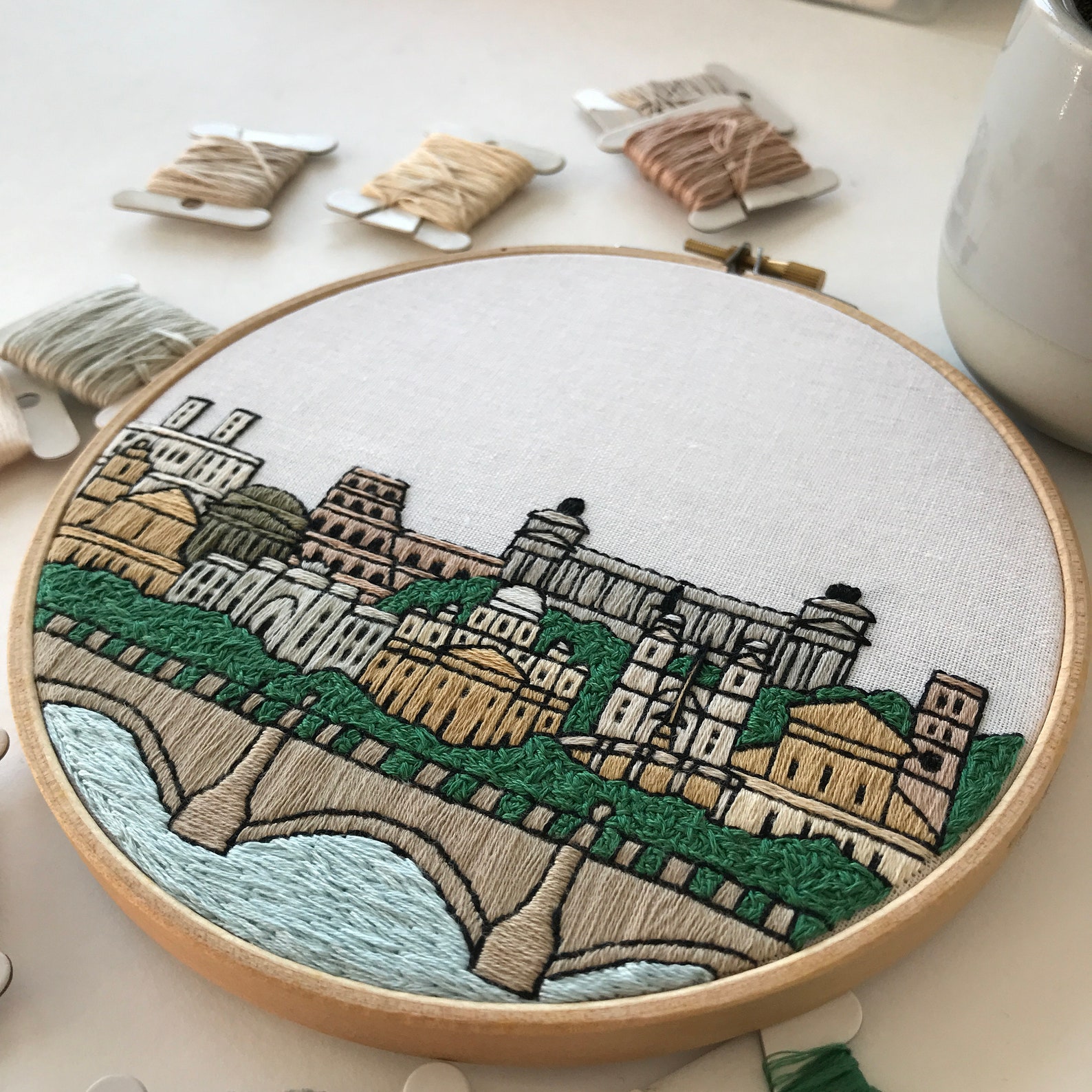 Rome, Italy. Hand Embroidery Pattern PDF. DIY Embroidery Hoop Art, Hand ...