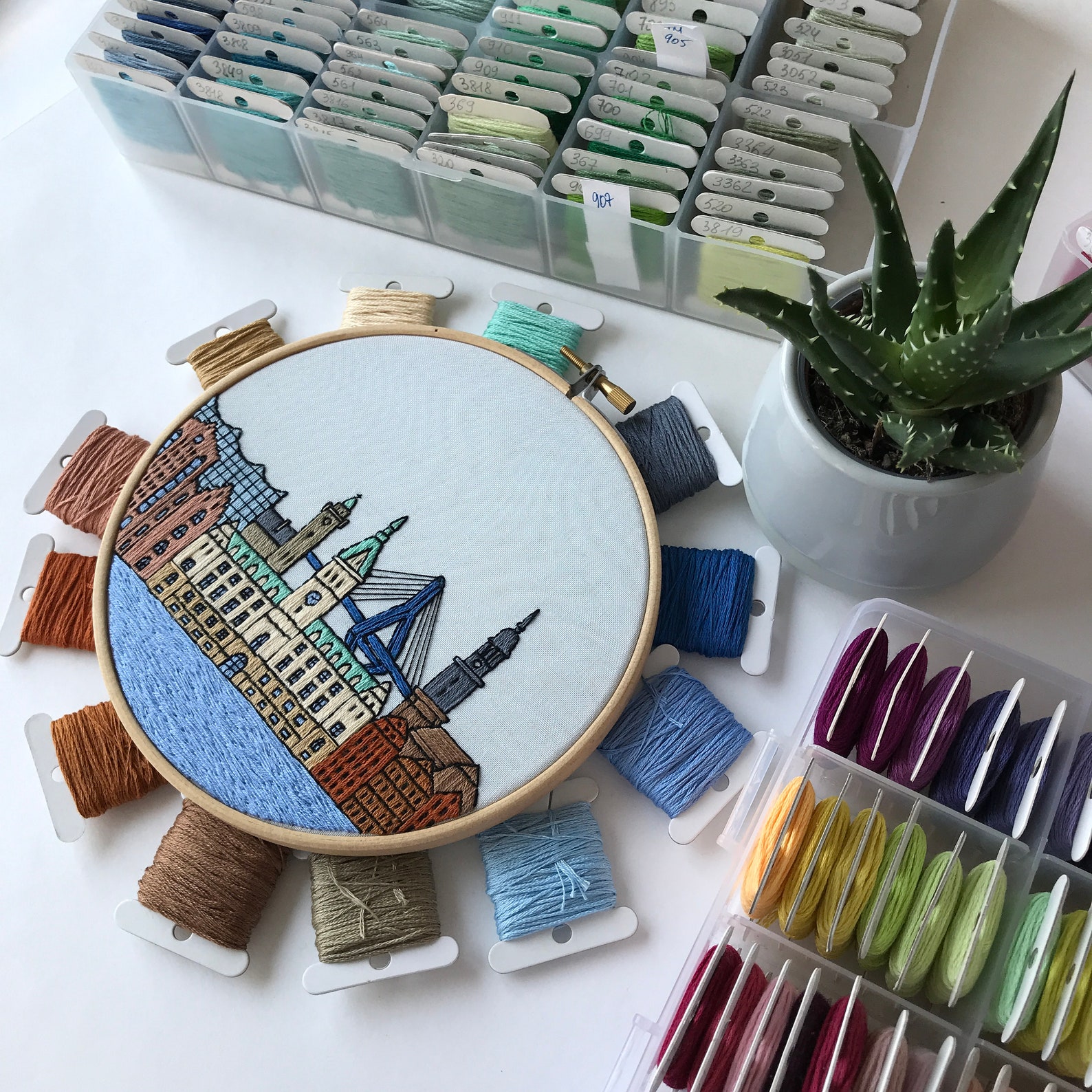 Hamburg Germany. Hand Embroidery Pattern PDF. DIY. Embroidery | Etsy