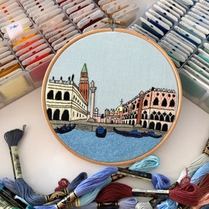 Venice, Italy. Hand Embroidery Pattern PDF. DIY. Embroidery Hoop Art ...