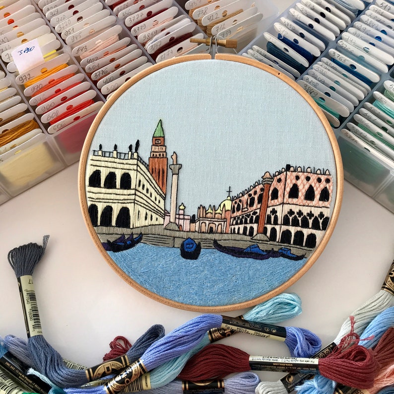 Venice Italy. Hand Embroidery Pattern PDF. DIY. Embroidery - Etsy Australia