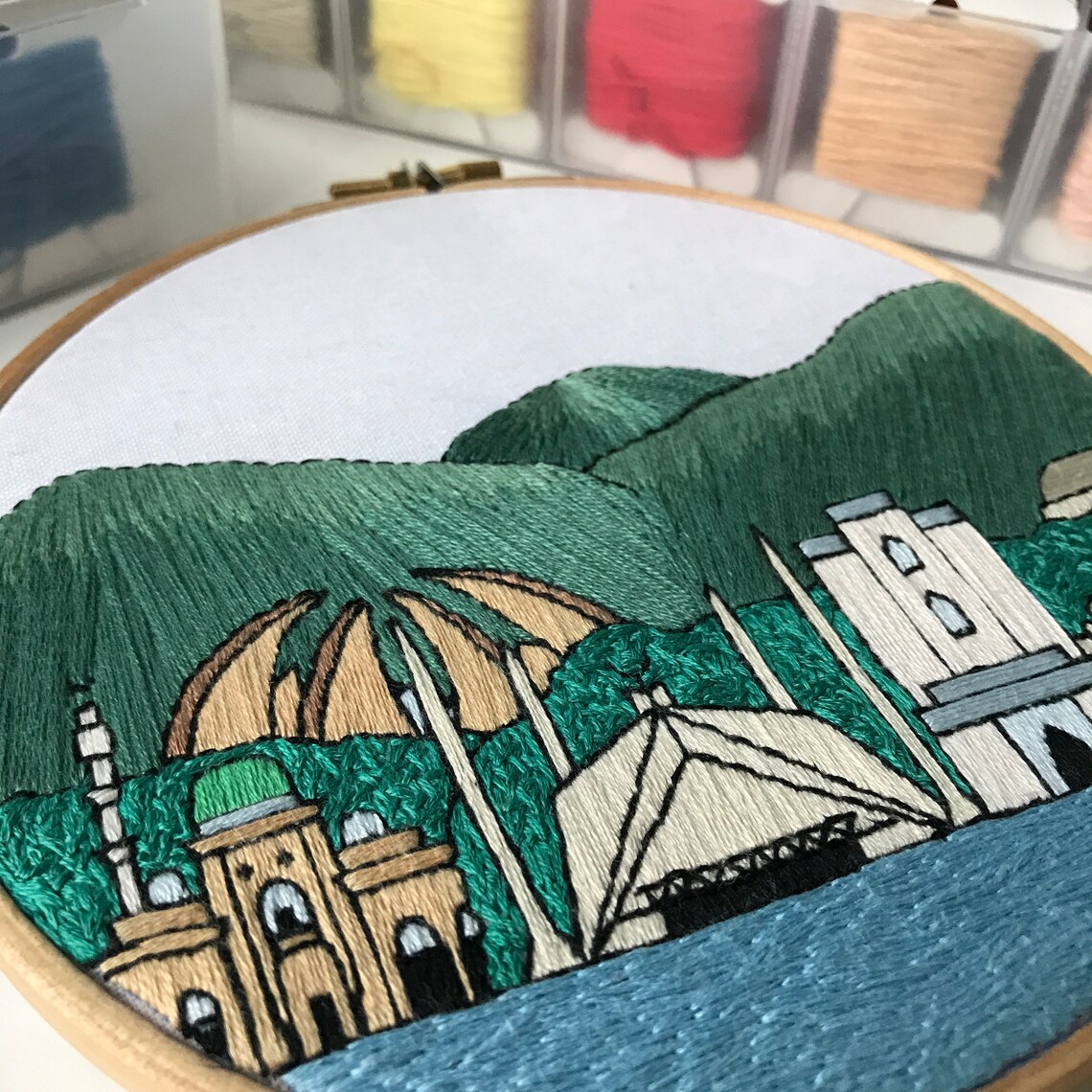 Islamabad Pakistan. Hand Embroidery Pattern PDF. DIY. - Etsy