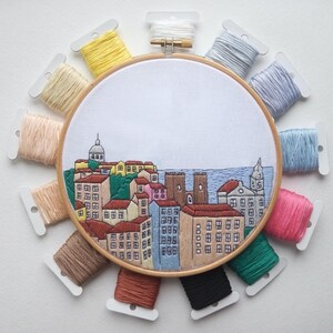 Lisbon, Portugal. Hand Embroidery Pattern PDF. DIY. Embroidery Hoop Art ...