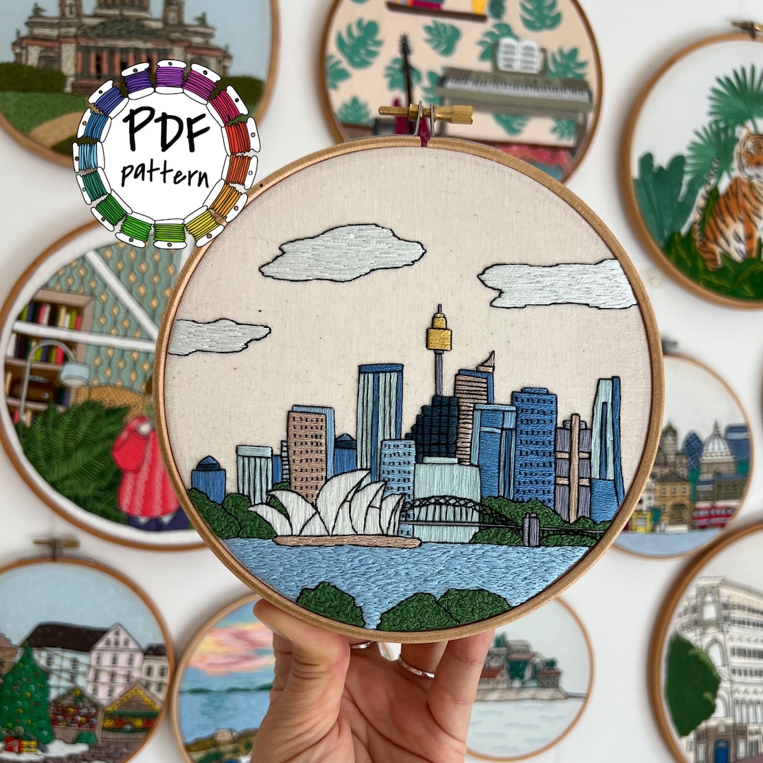 Sydney, Australia. Hand Embroidery Pattern PDF. DIY Embroidery Art ...