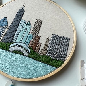 Chicago IL, United States. Hand Embroidery Pattern PDF With Embroidery ...
