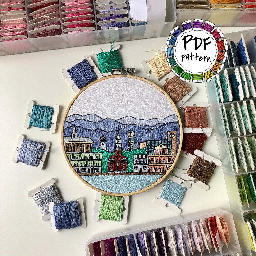 Burlington VT, United States. Hand Embroidery Pattern PDF With ...