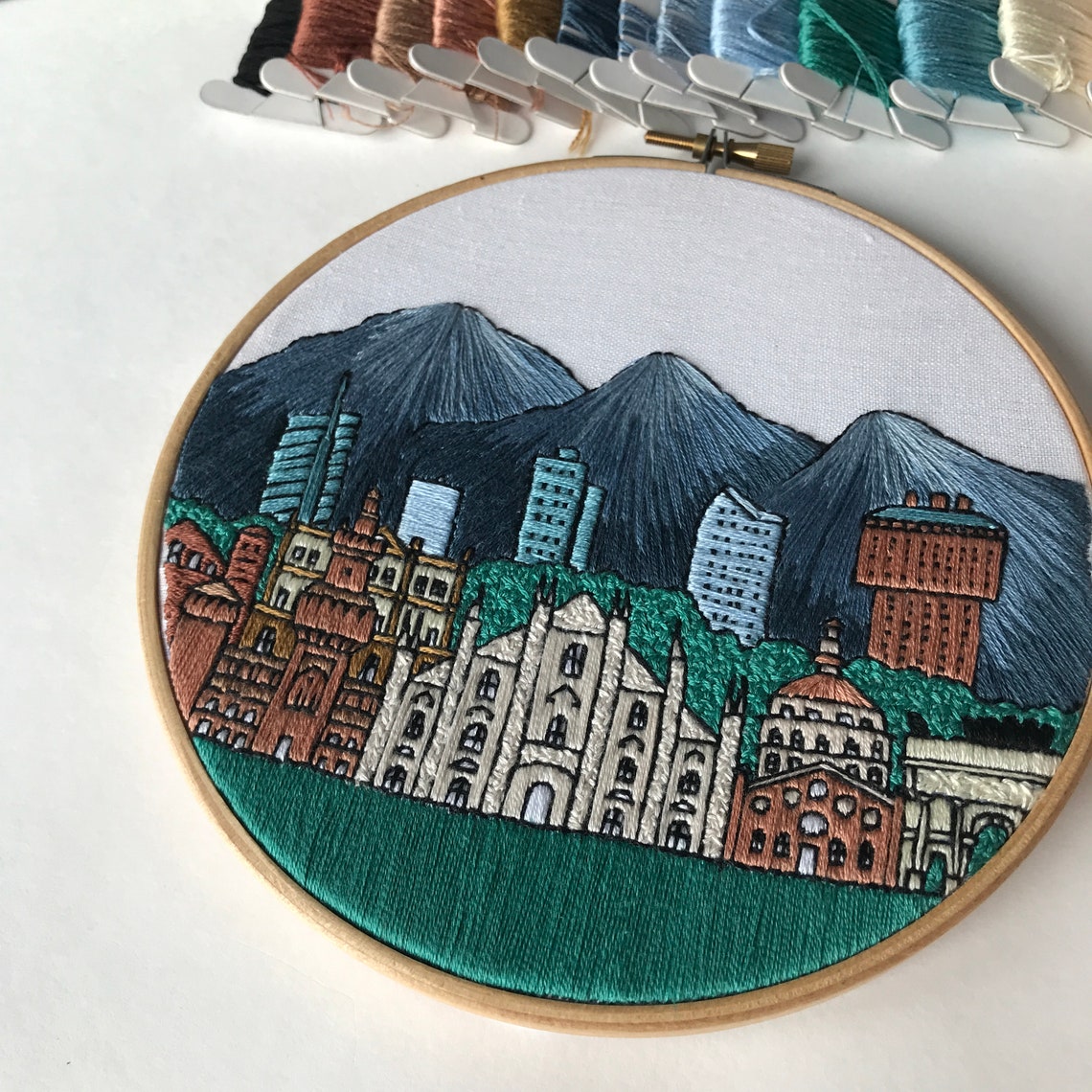 Milan Italy. Hand Embroidery Pattern PDF. DIY Embroidery Hoop - Etsy