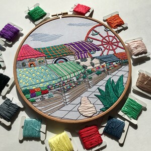 Fair Scene Embroidery Pattern. Market Scene. Hand Embroidery Pattern ...